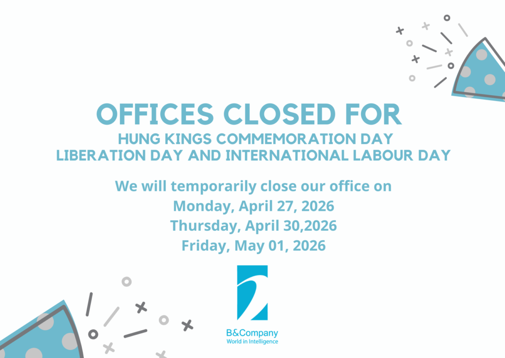 Offices Closed for Vietnam Holiday (April and May 2026) - B-Company